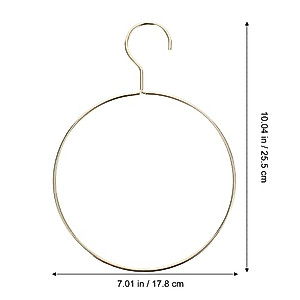 TOPBATHY 5pcs Round Clothes Hangers Metal Scarf Rack Closet Organization Storage Holder (Golden)