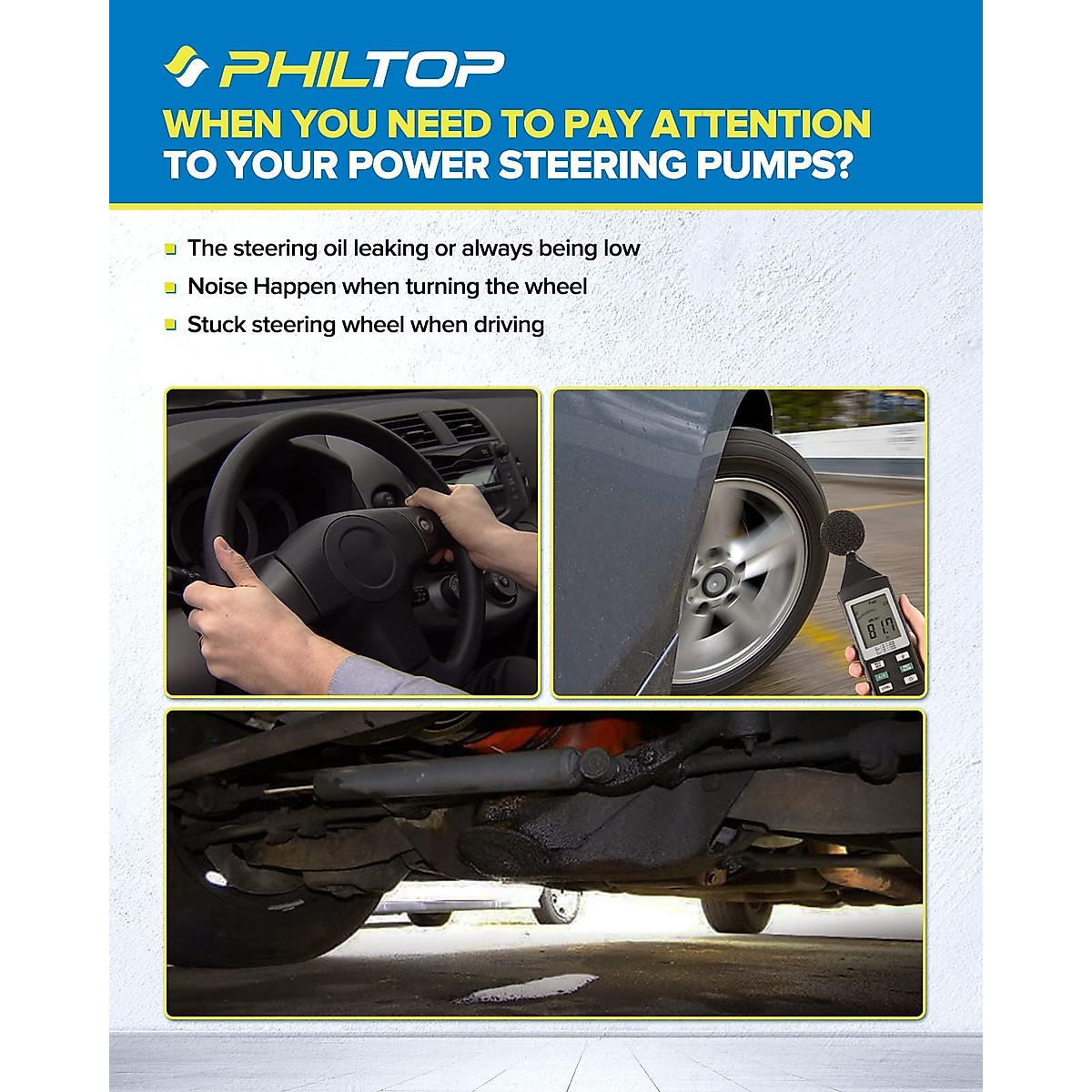 PHILTOP 21-5456 Power Steering Pump Direct Fits Civic 2006 2007 2008 2009 2010 2011 1.8L L4, Power Asist Pump 56110RNA305, 56110RNAA01, 56110RNAA02, Automotive Replacement Power Steering Pumps