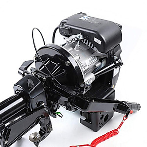 TFCFL 4 Stroke 6.0HP Electric Outboard Motor,Outboard Motor Boat Engine Water Cooling CDI System,Heavy Duty Inflatable Fishing Boat Engine 3.75KW 2500 R/MIN (4 Stroke 6.0HP)