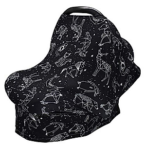 Wallfire Baby Nursing Cover, Multi-Function Breastfeeding Cover Baby Car Seat Canopy Stroller Cover Stretchy Nursing Cover - Constellation