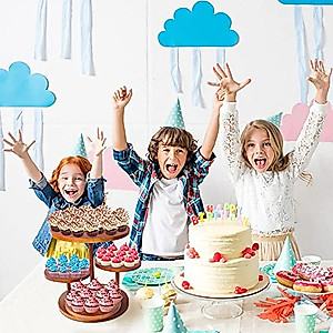 4 Tier Round Cupcake Tower Stand for 50 Cupcakes,Wood Cake Stands with Tiered Tray Decor,Cupcake Holder for Halloween Christmas Birthday Wedding Graduation Baby Shower Tea Party,Dessert Table Display