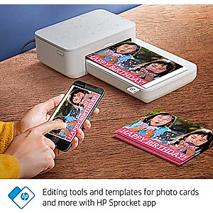 HP Sprocket Studio Photo Printer – Personalize & Print, Water- Resistant 4x6" Pictures (3MP72A)