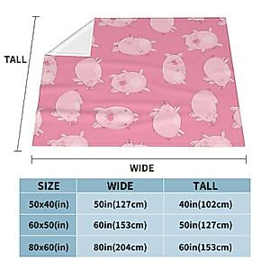 Waldeal Pig Flannel Fleece Throw Blanket 60"x50" Lightweight Couch Sofa Bedroom for Boys Girls Adults All Season