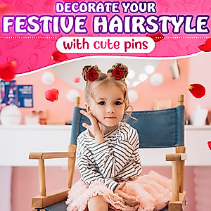 6Pcs Red Rose Hair Clip - Red Flower Hair Clip Red Hair Accessories for Women Red Flower for Hair Rose Clips for Hair Red Flower Pins for Hair - Red Flower Hair Accessories for Women Red Rose for Hair