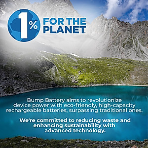 bump D 1.5V Rechargeable Batteries - 2 Pack - Lithium Ion, 12000 mWh, Fast & Long Lasting USB-C Charge, Use in Flashlights, Devices w/Extended Running Time Requirements, Charger Cable Included