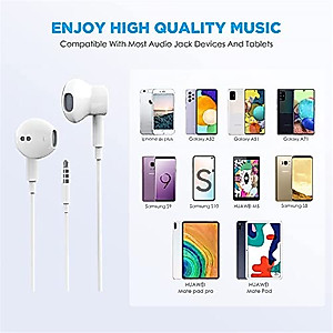 2 Pack with Apple Earbuds 3.5mm Wired Earbuds/Headphones/Earphones Built-in Microphone & Volume Control【with Apple MFi Certified】 Compatible with iPhone,iPad,iPod,Computer,MP3/4,Android