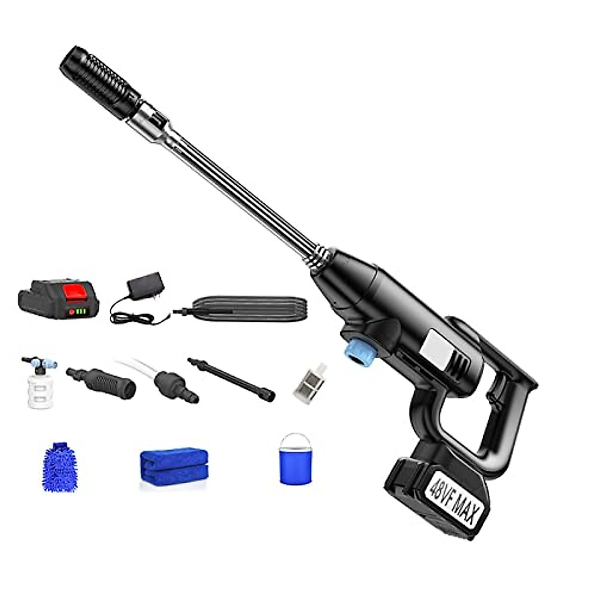 24V Cordless Electric Pressure Washer Car Wash Kitwith Accessories Portable Electric Power Washerfor Cars Gardens Terraces Windows Cleaning Works