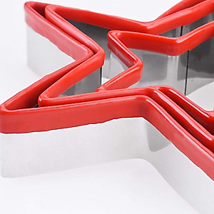 FASAKA 3pcs Stainless Steel Star Cookie Cutters Set,Food Grade Large & Mini Star Cookie Cutter for Pressing cookie,sandwich and bread