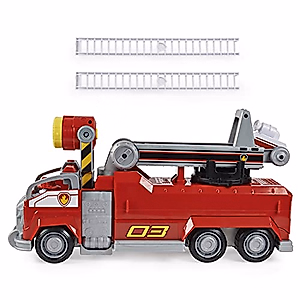Paw Patrol, Marshall’s Transforming Movie City Fire Truck with Extending Ladder, Lights, Sounds and Action Figure, Kids Toys for Ages 3 and up