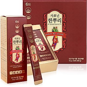 Korean Panax Red Ginseng Extract-6 Year Roots Ginsenoside-20mg Made in Korea. Every Day for Immunity, Energy & Stamina Boost, Memory, Mood, Focus, and Overall Health 10g X 30 Pcs