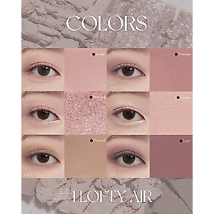 EQUMAL Over Classic Eye Palette – 6 Color Eyeshadow Palette – Muted Beige & Bright Pink - Blendable & Long Lasting Eye Shadow - Matte & Shimmer Multi Formul, 01 Lofty Air