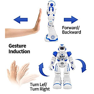 Sikaye RC Robot for Kids Intelligent Programmable Robot with Infrared Controller Toys, Dancing, Singing, Led Eyes, Gesture Sensing Robot Kit, Blue