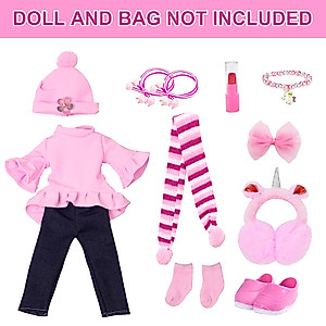 UZIDBTO American Doll Clothes and Accessories for 18 Inch Doll includes Pretend Makeup Kit Stuff Girls Gift（doll not including）