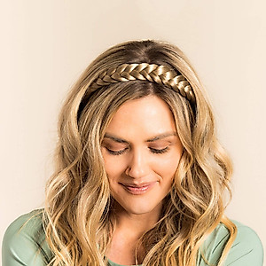 Madison Braids Womens Braided Headband Hair Braid Natural Looking Synthetic Hair Piece Extension - Lulu Two Strand - Ashy Highlighted