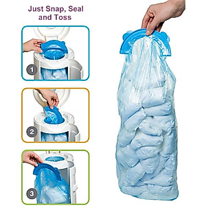 Hauinuey Diaper Pail Refill Bags, 34 Count, Holds 1088 Diapers, Fully Compatible with Arm & Hammer Diaper Pail Disposal System