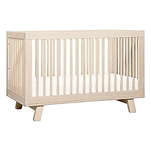 Babyletto Hudson 3-in-1 Convertible Crib with Toddler Bed Conversion Kit in Washed Natural, Greenguard Gold Certified