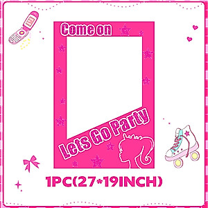 JeVenis Lets Go Party Photo Booth Props Hot Pink Girl Birthday Party Supplies Come On Lets Go Party Decoration Lets go Party Supplies Bachelorette Bridal (Pink)