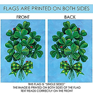 Toland Home Garden 112589 Shamrock Bouquet St Patricks Day Flag 12x18 Inch Double Sided St Patricks Day Garden Flag for Outdoor House St Pats Flag Yard Decoration