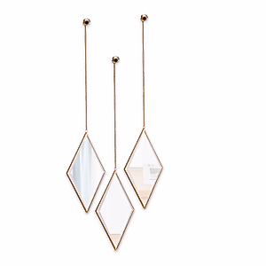 yshengood Diamond Wall Mirror Home Decor Mirror,Hanging Glass Mirror for Living Room and Bedroom