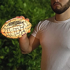 Wave Runner Glow in The Dark LED Light Junior Football, Waterproof Double Laced Football for Night Sports and Games Waterproof Ball for Pool, Beach and Backyad