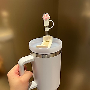 Horsdo 10mm Straw Cover for Stanley Cup,Dust-Proof Straw Cap Toppers,Reusable Silicone Soft Protector Cover for 0.4 inch/10mm Straws