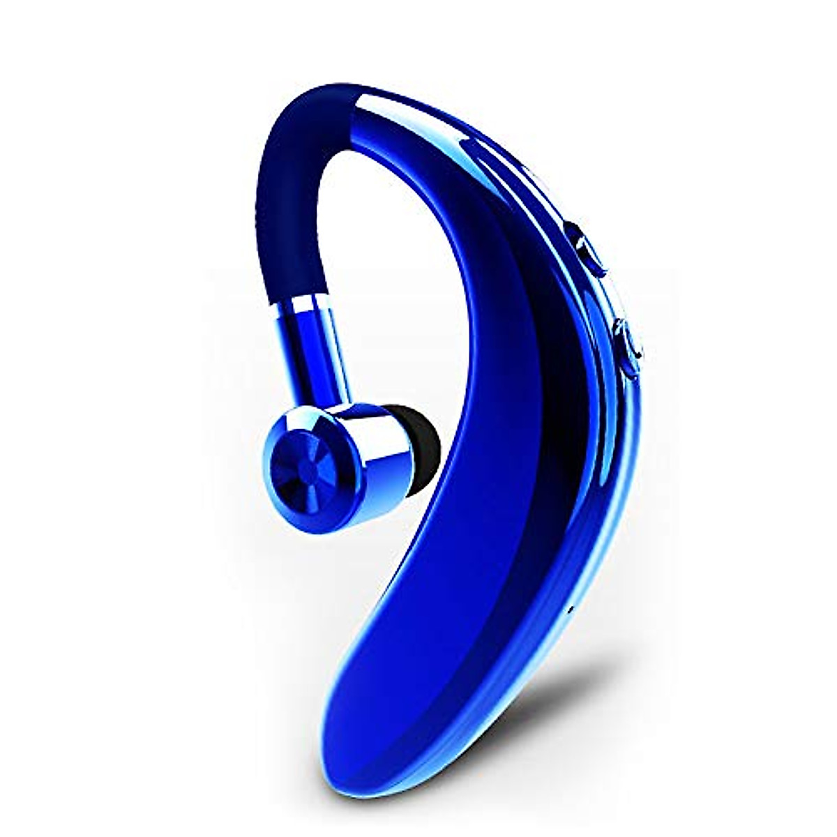 Heave Bluetooth V5.0 Headset,Wireless Earpiece 120 Hours Standby Time Handsfree Single Ear Business Earphone Ear Hook with Noise Canceling Mic for Workout Driving Home Office Blue