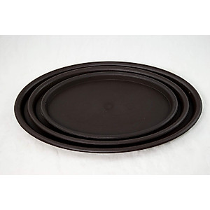 Calibonsai 3 Mix oval Brown Plastic Humidity Tray for Bonsai Tree-9 inch,10.75 inch and 12.5 inch
