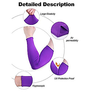 Bememo 12 Pairs Unisex UV Protection Sleeves Long Arm Sleeves Cooling Sleeves Arm Cover Sleeves(Bright Colors, Ice Silk)