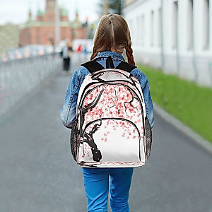 School Backpack Japanese Cherry Tree Blossom Bookbag Schoolbag for School Travel