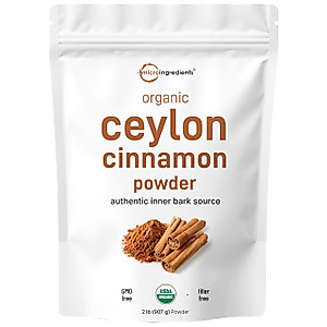 Organic Ceylon Cinnamon Powder, 2lbs | Premium Sri Lanka Cinnamon for Spice & Seasoning | Great for Baking, Cooking & Drinks | Additive Free, Non-GMO, Bulk Supply