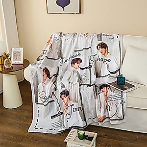 Kujou Sara 21 Cartoon Blanket Bt Throw Air Conditioning J-Hope Jimin Blankets Sofa Army Blankets Flannel Blankets Quilt Blankets for Living Room Bedroom 50"X60"