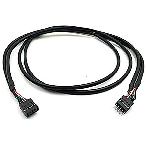 Duttek USB Header Extension Cable, USB Motherboard Cable, USB Header 10 Pin Male to Female Header Extender Extension Dupont Jumper Wires Cable 1M/3.3Ft
