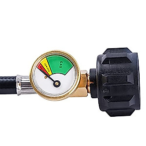 JEASOM 5FT Propane Adapter Hose with Propane Tank Level Gauge and Regulator Fit for Blackstone 17 Inch and 22 Inch Tabletop Griddle-CSA Certification