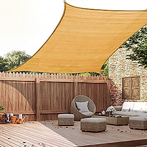 Quictent 24x24ft Fire Retardant 185G HDPE Sun Shade Sail with Hardware Kits Canopy 98% UV Block Outdoor Patio Garden (Sand)
