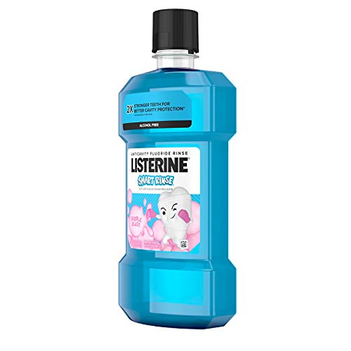 Listerine Smart Rinse Kids Fluoride Anticavity Mouthwash, Bubble Blast Flavor, 500 mL (Pack of 2)