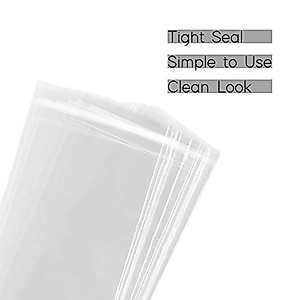 Clear Self Sealing Cellophane Bags 2" x 10" Cookie Bags 100 Pack for Bakery, Cookies, Pretzel, Gifts and Treats (2"x10")…