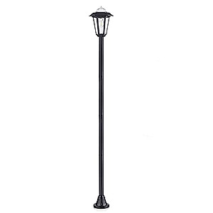 Kemeco Solar Lamp Post Light ST6261SS4 LED 2 Modes Exterior Solar Street Light for Outdoor Garden Landscape Decor Pathway Patio Lawn Yard (Lamp with Post)