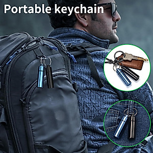 Portable Mini Pepper Shaker, 2 Pack Small Metal Storage Bottles with Keyring Travel Waterproof Aluminum Storage Container Holder Keychain