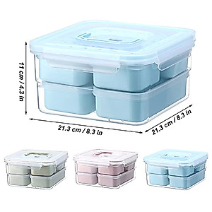 amokk Snackle Box Charcuterie Container with Handle Divided Lunch Box Containers for Adults Salad Container BPA Free (Blue)