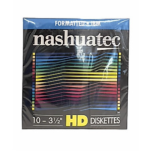 Nashuatec High Density HD 2-Sided 3.5" Diskette Formatted 10 Diskettes Per Pack For Storage Data