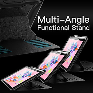 JETech Case for iPad 9.7-Inch 2018/2017 (6th/5th Generation) with Pencil Holder, Protective Multiple Angle Magnetic Stand, Shockproof (Black)