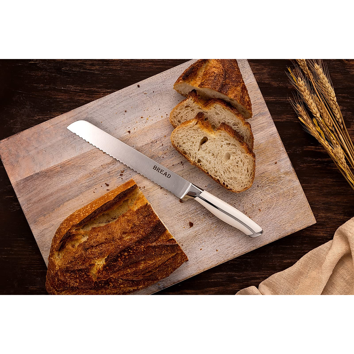 Blue Moon Stainless Steel 5-Piece Knife Set & Block