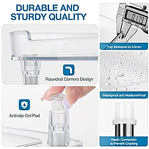 KPX Bathroom Makeup Organizer, Acrylic Cosmetics Storage Holder Rack Kitchen Utility Vanity Countertop Shelves for Room Organizers, Make Up, Home School, Dorm Room Office Essentials