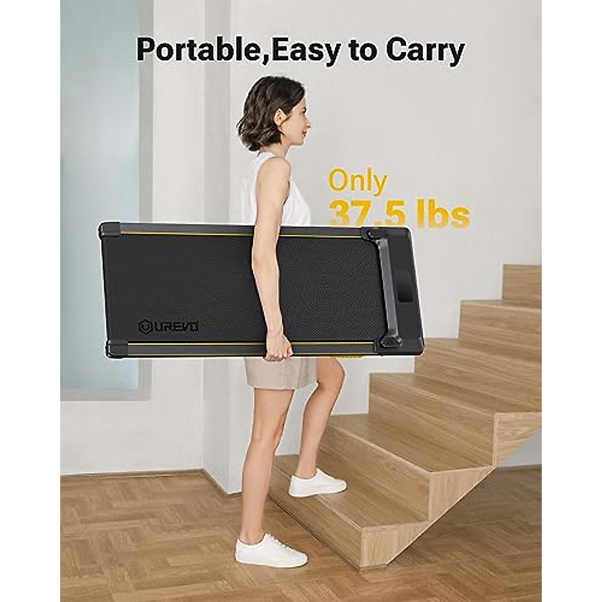UREVO Walking Pad, Under Desk Treadmill, Portable Treadmills for Home/Office, Walking Pad Treadmill with Remote Control, LED Display