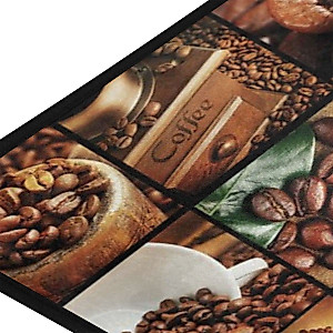 Aslsiy Coffee Bean Mugs Kitchen Rug Fall Coffee Area Rug Bedroom Mats Bath Rugs Autumn Welcome Non Slip Living Room Rug for Floor Comfort Doormats Home Decor 39" X 20"