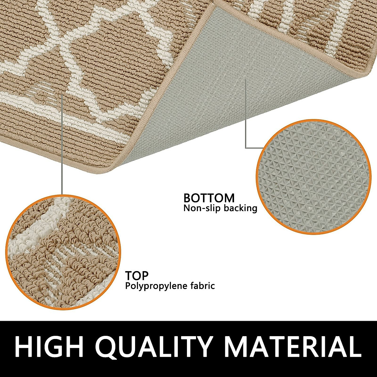 CHICHIC Khaki Indoors Doormat 31.5'' x 20'' Inch Welcome Mat Front Back Indoors Door Mats for Home Entrance Entry Way Entry Rugs Floor Mat Machines Washable Rugs Inside Non Slip Outdoors Rugs