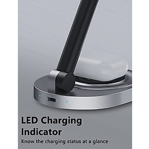 Magnetic Wireless Charger Stand for Mag-Safe Charger, Foldable 15W Fast Wireless Charging Station, 2-in-1 Charging Stand Dock for Apple iPhone 15/14/13/12/Pro/Apple Watch/AirPods 2/ Pro