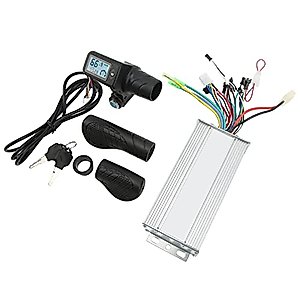 Alomejor Electric Motor Controller, 36V 48V 1000W Electric Bike Motor Brushless Controller with 805 LCD Panel Split Throttle Grip for 22.5mm Handlebar