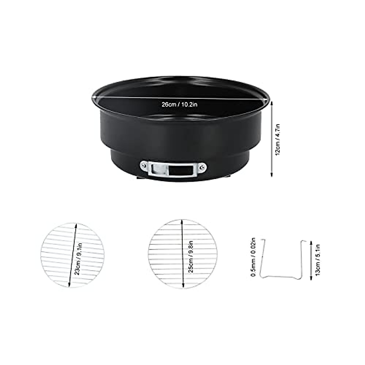 Mini Round Barbecue Grill Set, Portable Iron Charcoal Grill, with A Handle, for Home Kitchen BBQ Picnic Camping
