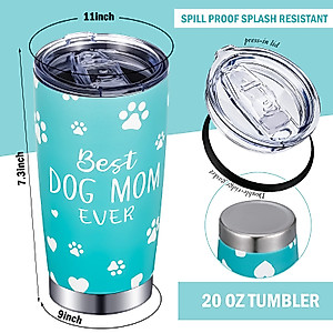 Zubebe Dog Lovers Gifts for Women Dog Skinny Tumbler with Lid and Straw Coffee Tumbler for Women 20oz Coffee Mug for Birthday Mother's Day Christmas Travel Gifts